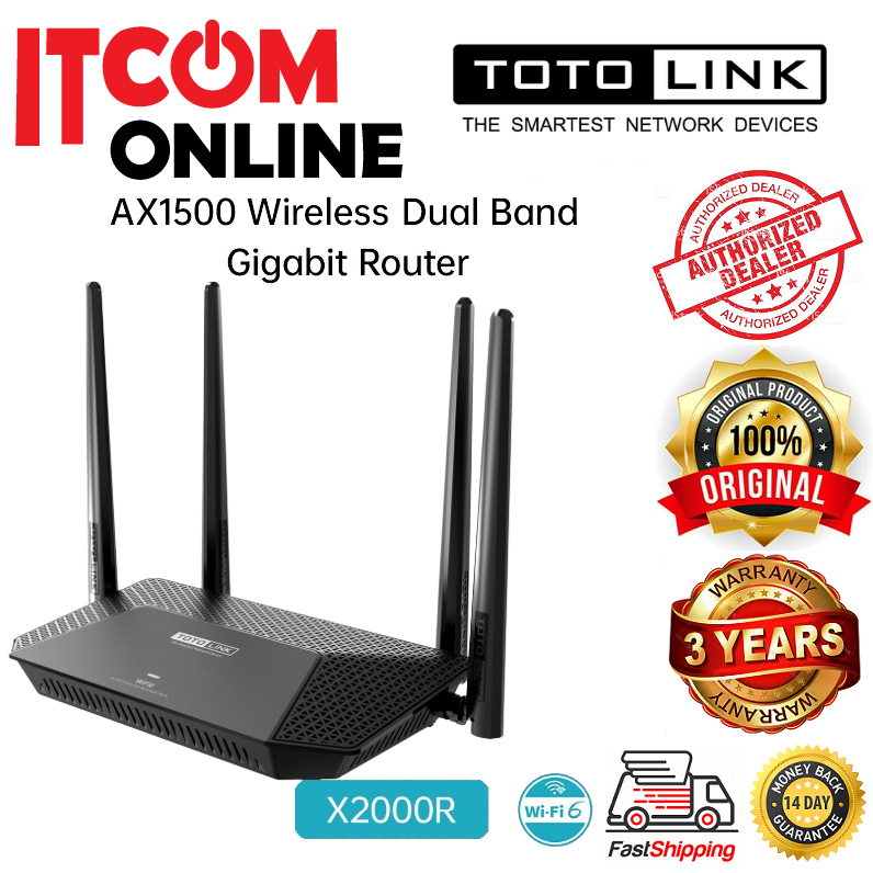 TOTOLINK WIFI 6 DUALBAND AX1500 GIGABIT ROUTER (X2000R) | Shopee Malaysia