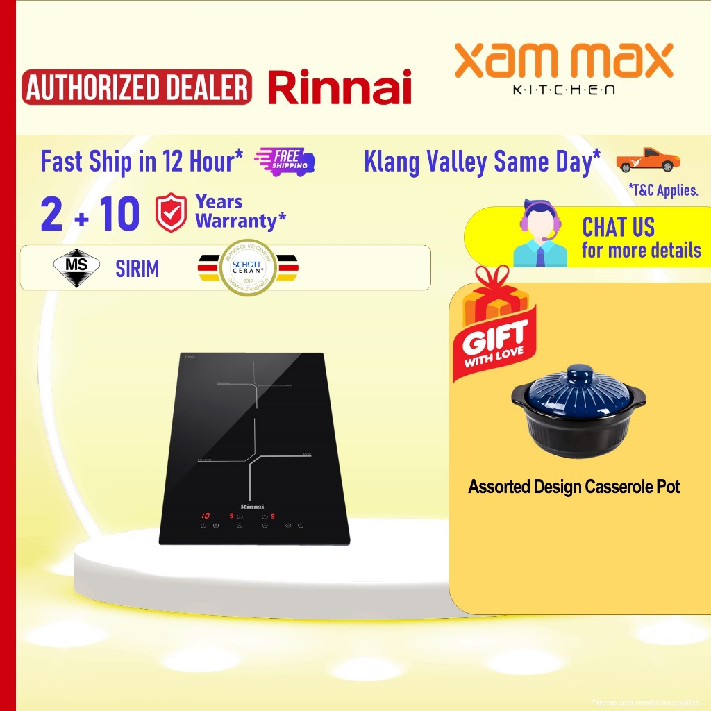 (PM for Surprise) Rinnai Hob RB-3022H-CB 30cm 2 Zone Induction Hob RB ...
