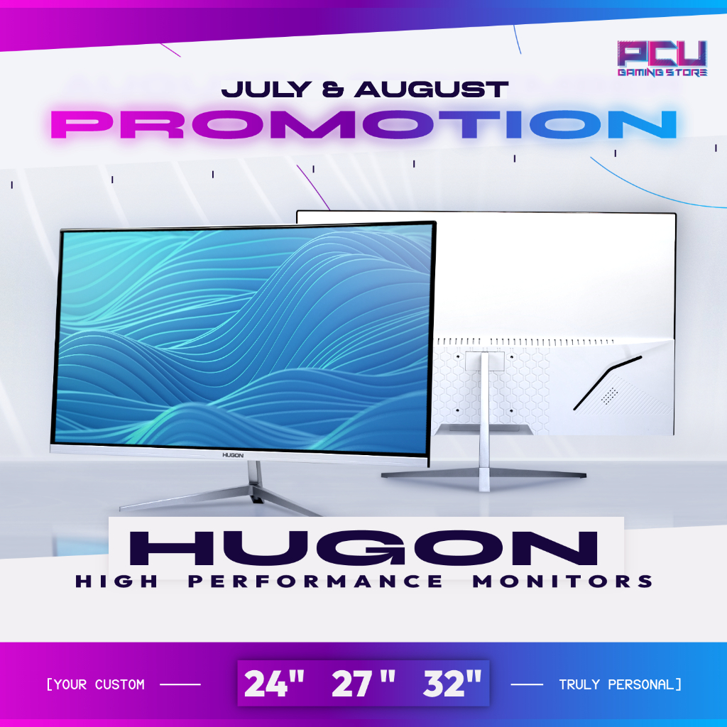 HUGON 24” & 27” 32” Curved Flat 2Ms FHD LED Gaming Monitor / 27" 32 ...