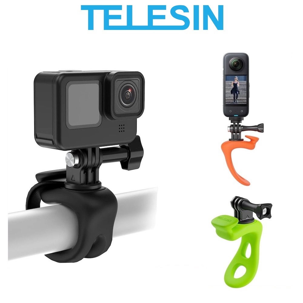 TELESIN Elastic Small Q Handlebar Mount Bike Motorcyle Bicycle for ...
