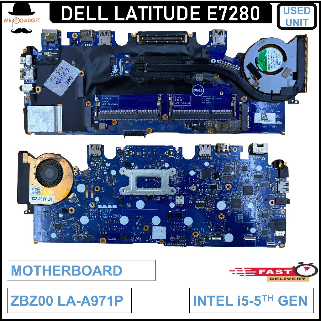 DELL LATITUDE E7280 MOTHERBOARD ZBZ00 LA-A971P i5-5th GEN REV:1 (A00) | Shopee Malaysia