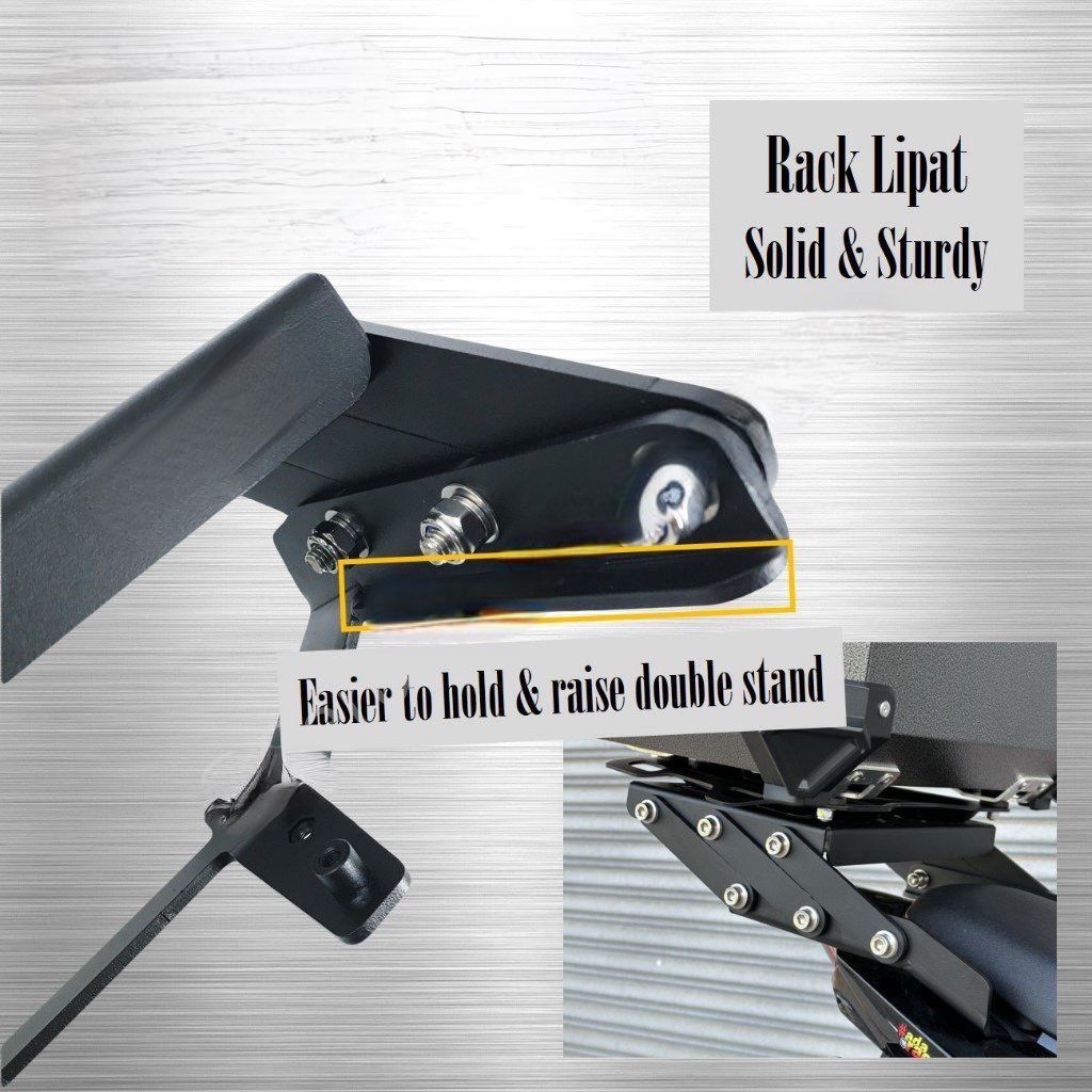 Monorack Lipat Adjustable Heavy Duty Bracket Luggage Holder Pemegang ...