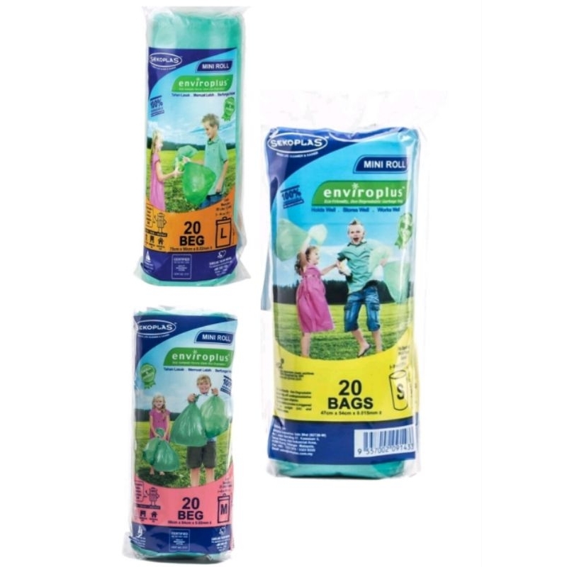 SEKOPLAS Enviroplus Mini Roll Garbage Bag Small Size S | Medium Saiz M ...