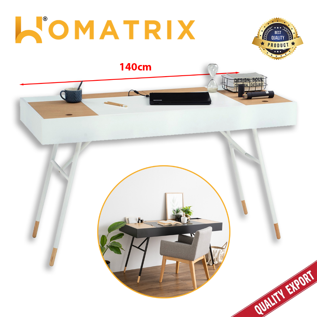 HOMATRIX Modern Study Desk Desktop Laptop Table with Storage ...