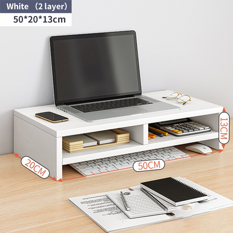 RR-Monitor Stand Desktop Storage Rack Computer Elevated Frame Keyboard ...