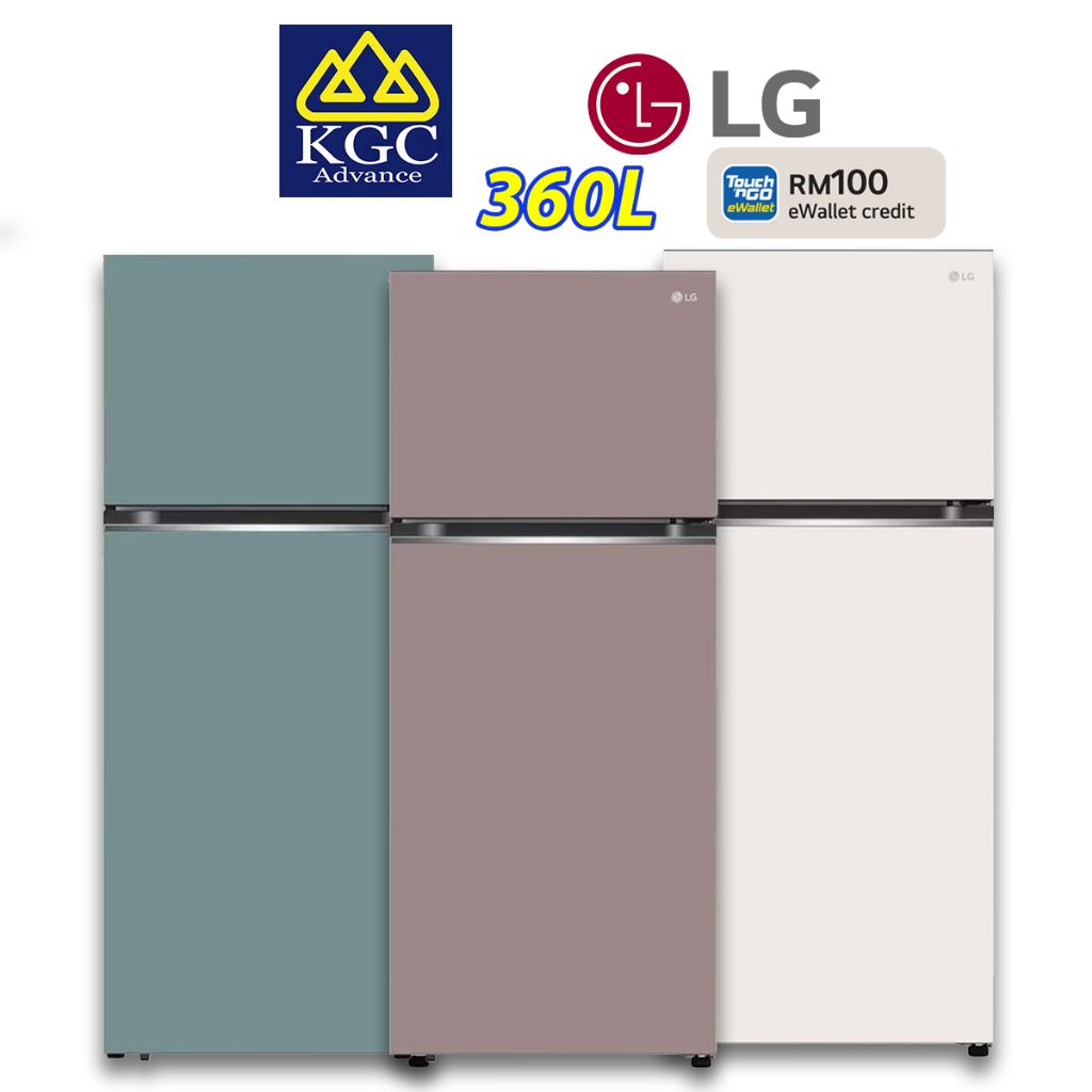 LG 360L 2 Door Top Freezer Fridge Inverter Refrigerator Peti Sejuk GN ...