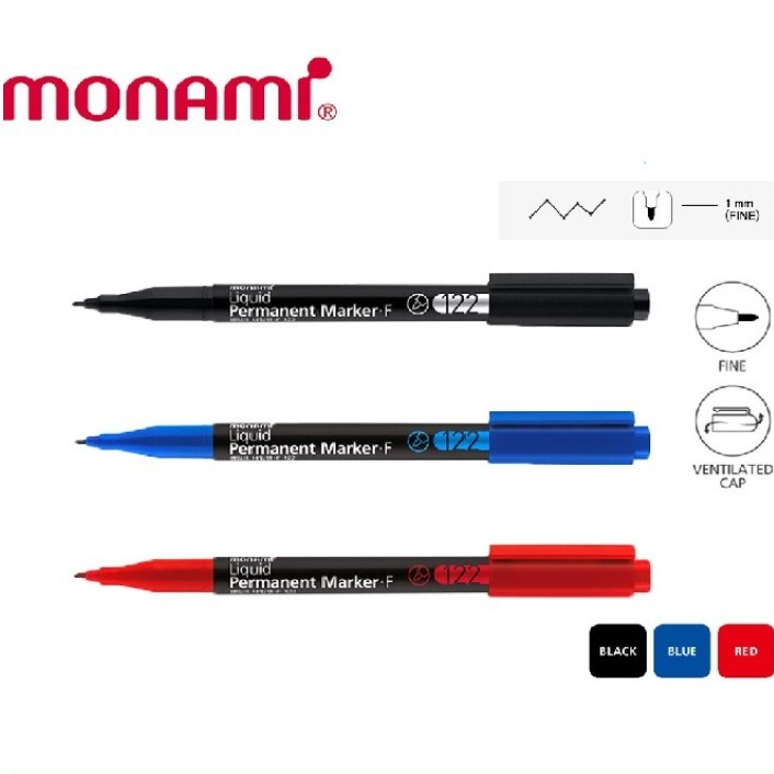 Monami SigmaFlo Liquid Permanent Marker 122 - Fine Nib (1.0mm) | Shopee ...