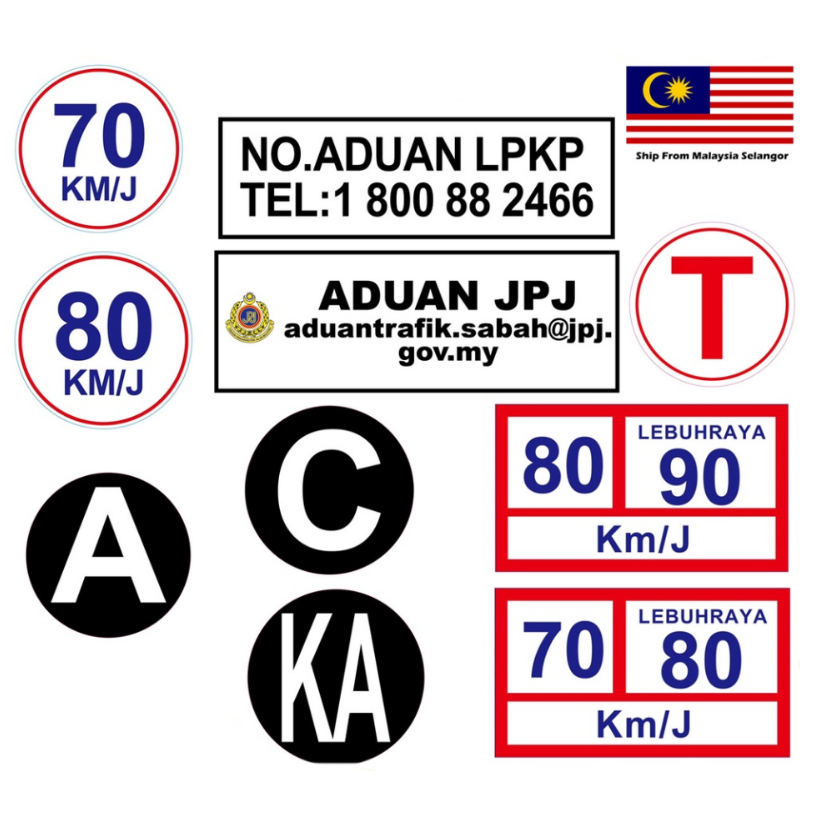 1pcs A C T KA Commercial Lorry Sticker JPJ Pass Stiker Lori Puspakom 80 ...