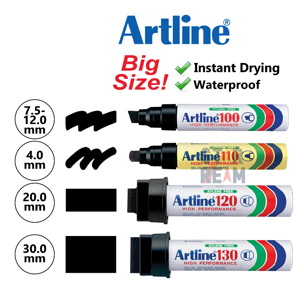 Quick Dry Big Marker Artline 100/110/120/130/ Permanent Marker Jumbo ...