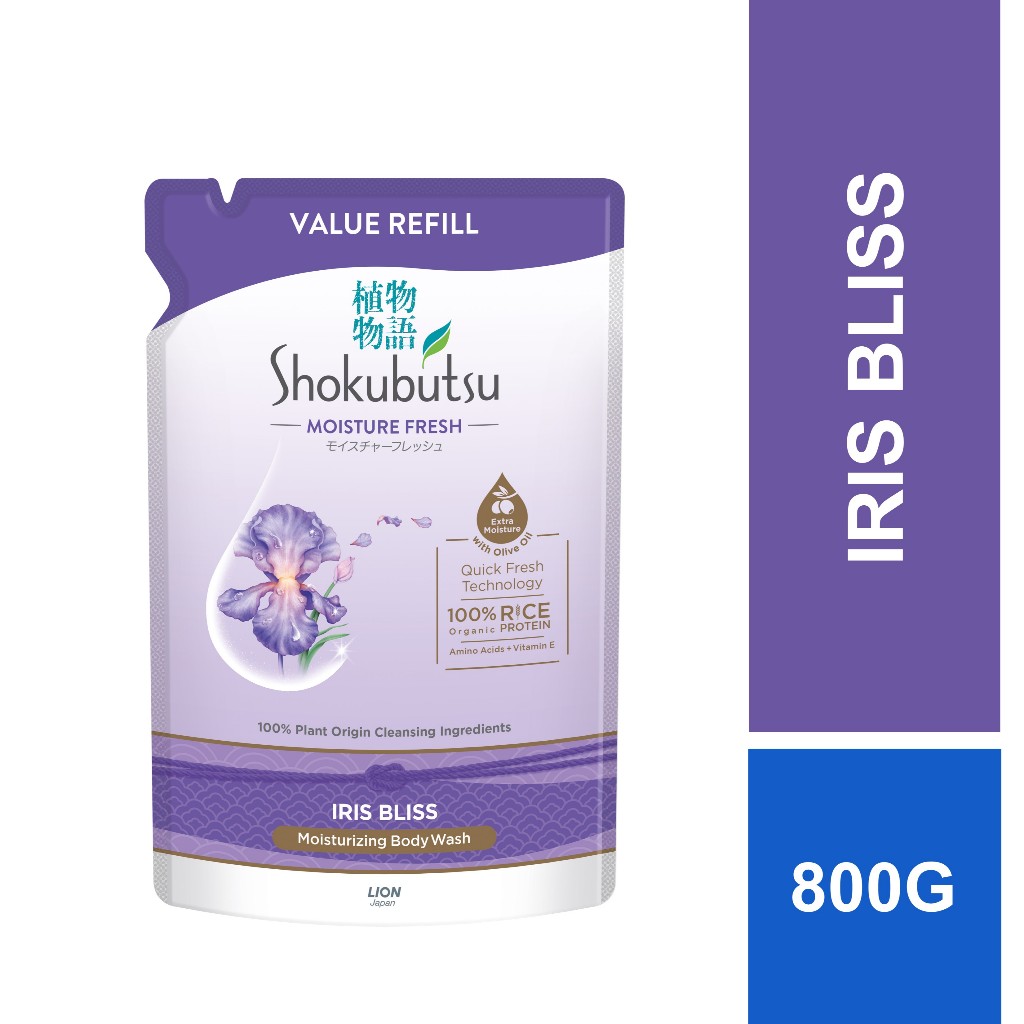 Shokubutsu Moisture Fresh Shower Cream Refill 800g Iris Bliss | Shopee Malaysia