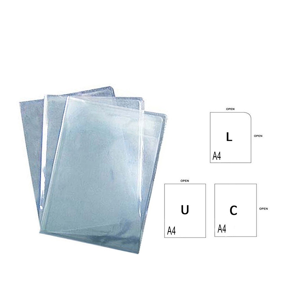 (1PCS) A4 Clear Folder File PVC Document Clear Folder / L Shape / U Shape / C Shape (A4 Size ...