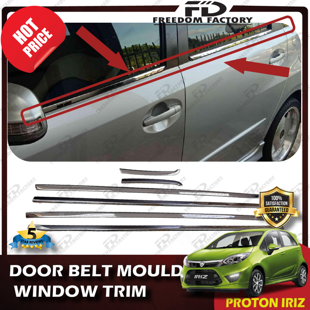 PROTON IRIZ Window Trim Chrome Lining / Door Belt Moulding (6Pcs/Set ...