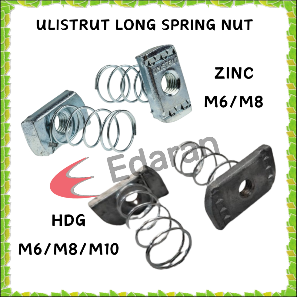 ULISTRUT LONG SPRING NUT (HDG) W/O BOLT / LONG SPRING NUT (ZINC) C/W ...