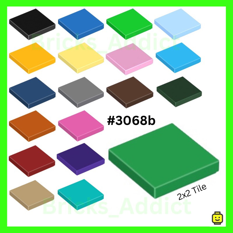 LEGO PARTS (NEW) (Original) 3068b Tile 2x2 with Groove Assorted Colours ...