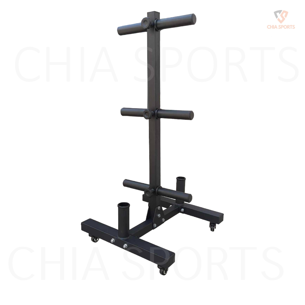 Bumper Plate Rack with Wheels Standard Olympic Weight Plates Vertical ...
