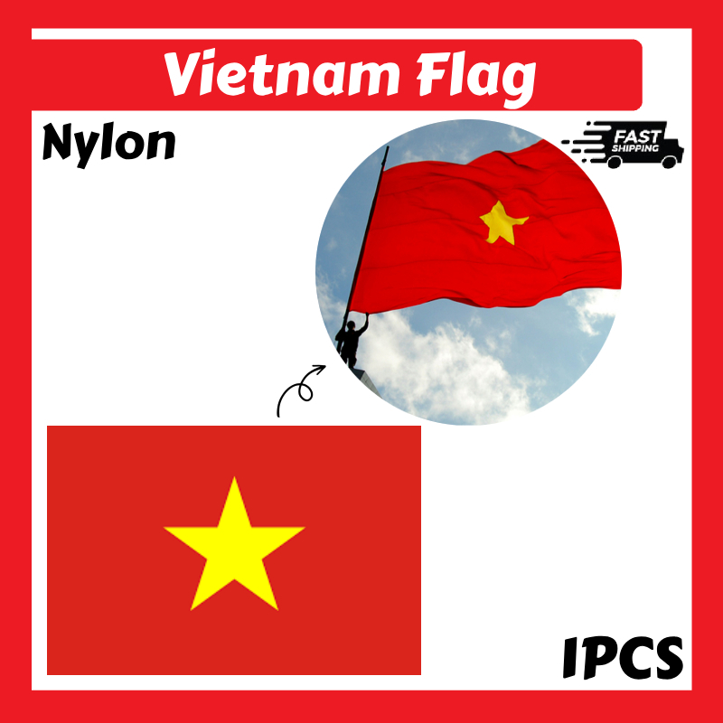Vietnam National Flag / 3x5ft 90x150cm / Vietnam Flag / Bendera Negara ...