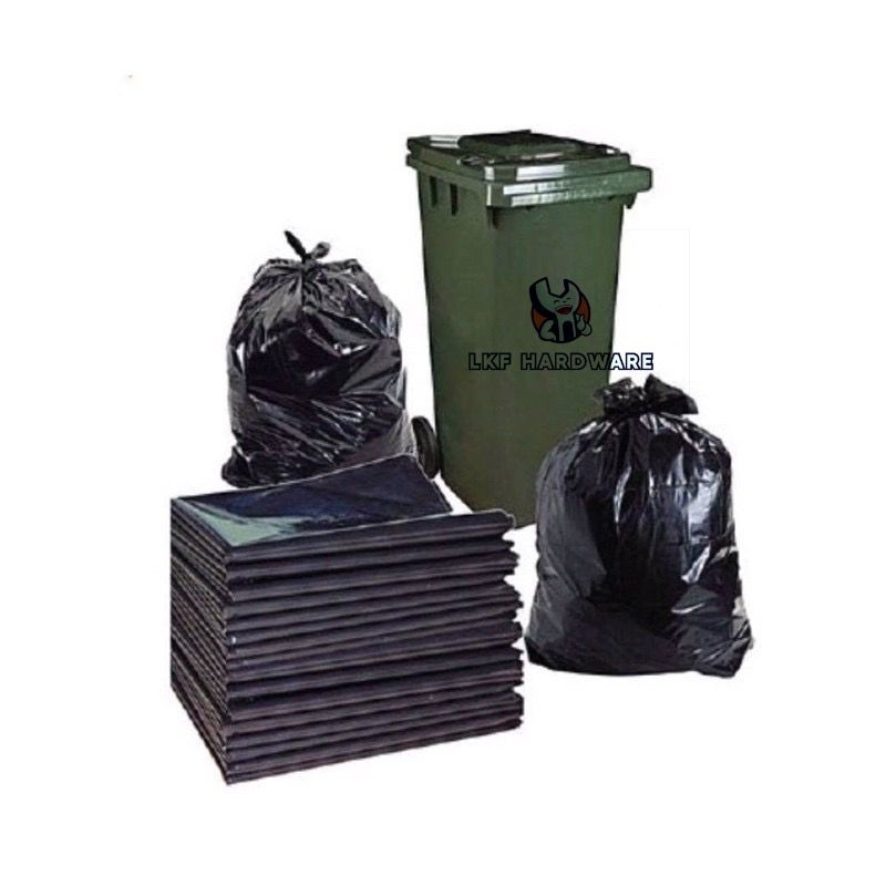 Heavy Duty Large Dustbin Black Plastic Garbage Bag / Sampah Bag Tebal ...