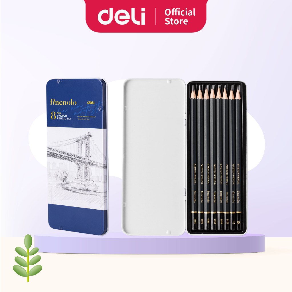 Deli Finenolo Sketch Pen Set 2H-8B Sketching Pencil (8 Pcs) EC26 | Shopee Malaysia