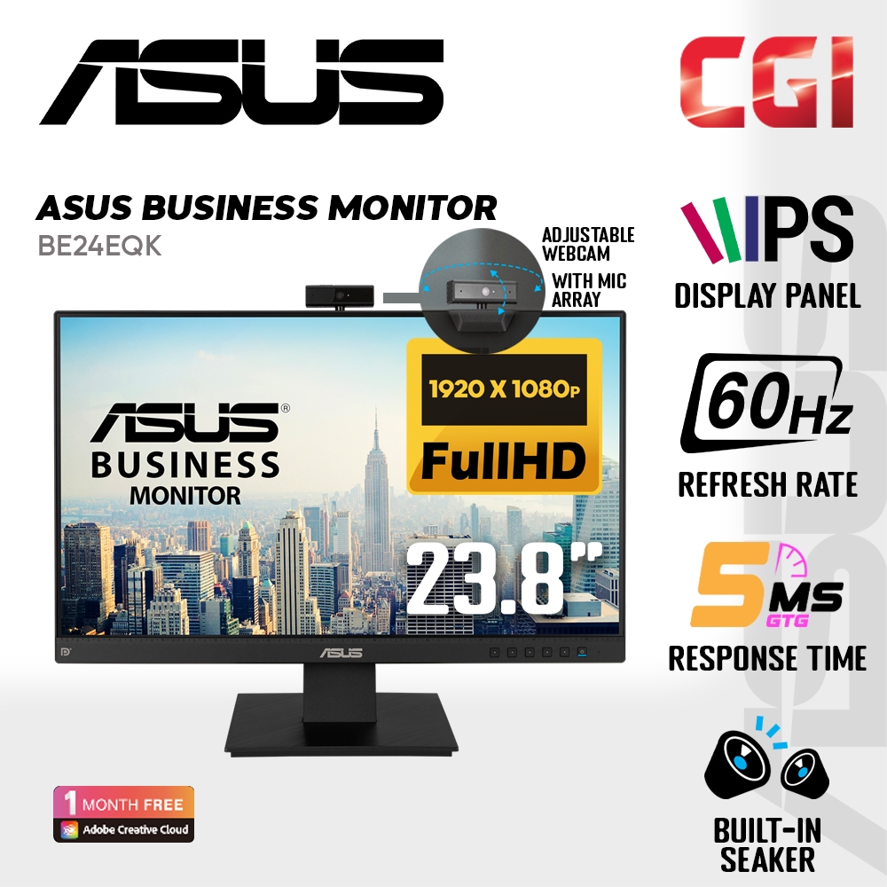 Asus 23.8" BE24EQK FHD IPS 60Hz 2MP Buildin Camera Microphone Array ...