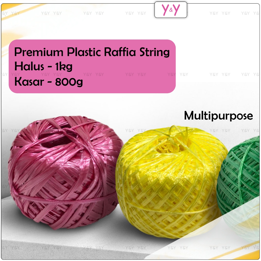 Premium Plastic Raffia String / Rope / Tali Rafia Plastik Halus Kasar ...