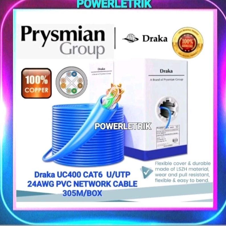💥READY STOCK💥 Draka UC400 CAT6 U/UTP PVC NETWORK ETHERNET CABLE 305M ...