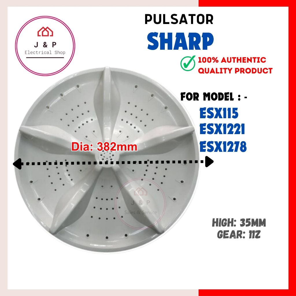 Pulsator Sharp ESX115 / ESX1221 / ESX1278 (382mm x 11z) Washing Machine ...