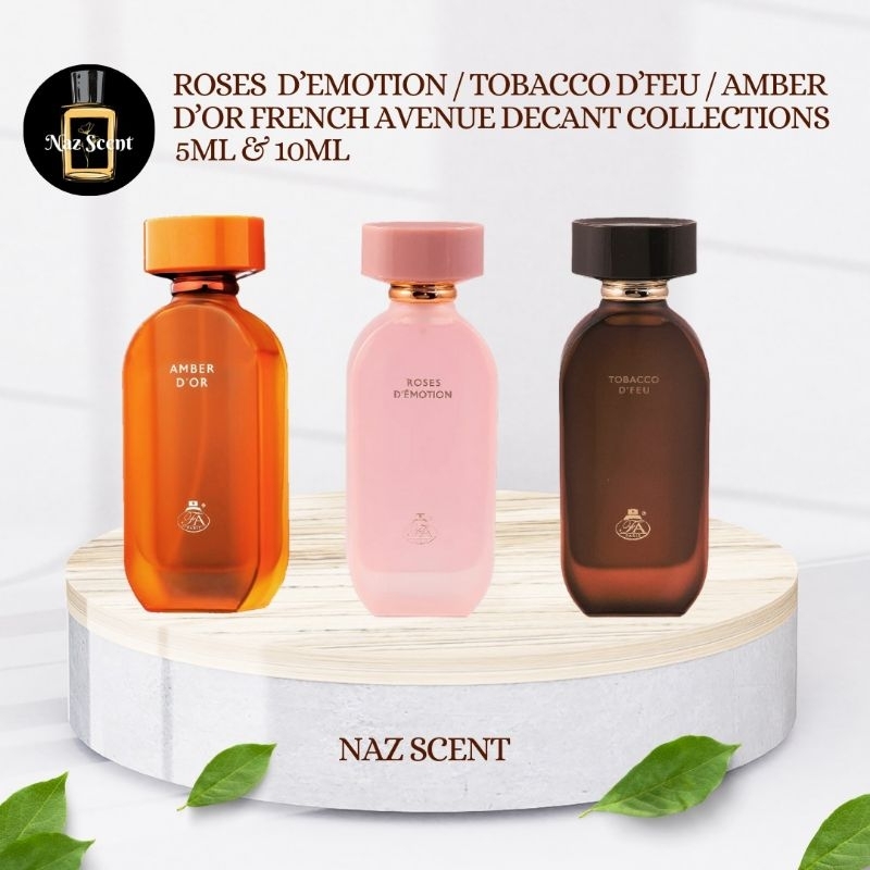 Roses D'Emotion / Amber D'or / Tobacco D'Feu French Avenue Decant ...