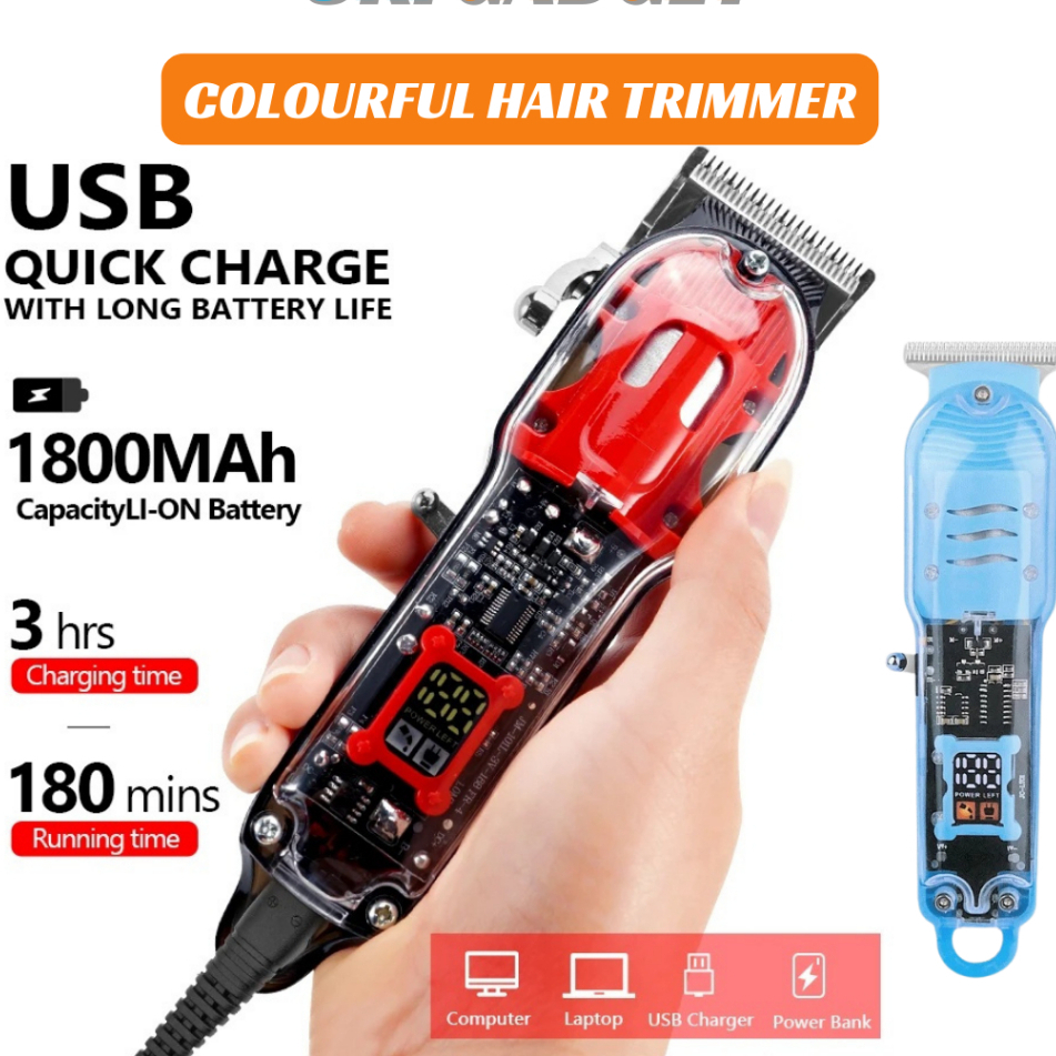 Transparent Trimmer Hair Clipper Rechargeable Small Silent Electric ...