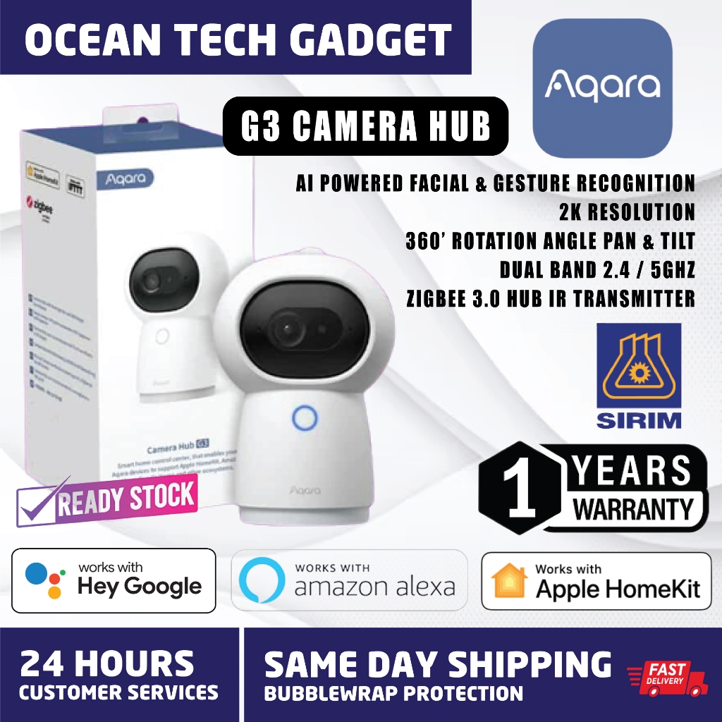 AQARA G3 CAMERA HUB AI FACIAL & GESTURE RECOGNITION IR TRANSMITTER GLOBAL VERSION - 1 YEAR WTY ...