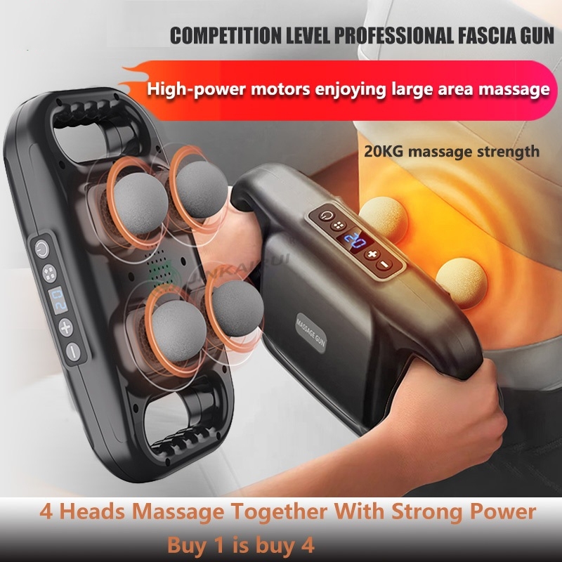 Massage gun 4 heads fascia gun professional muscle vibration 20KG power ...