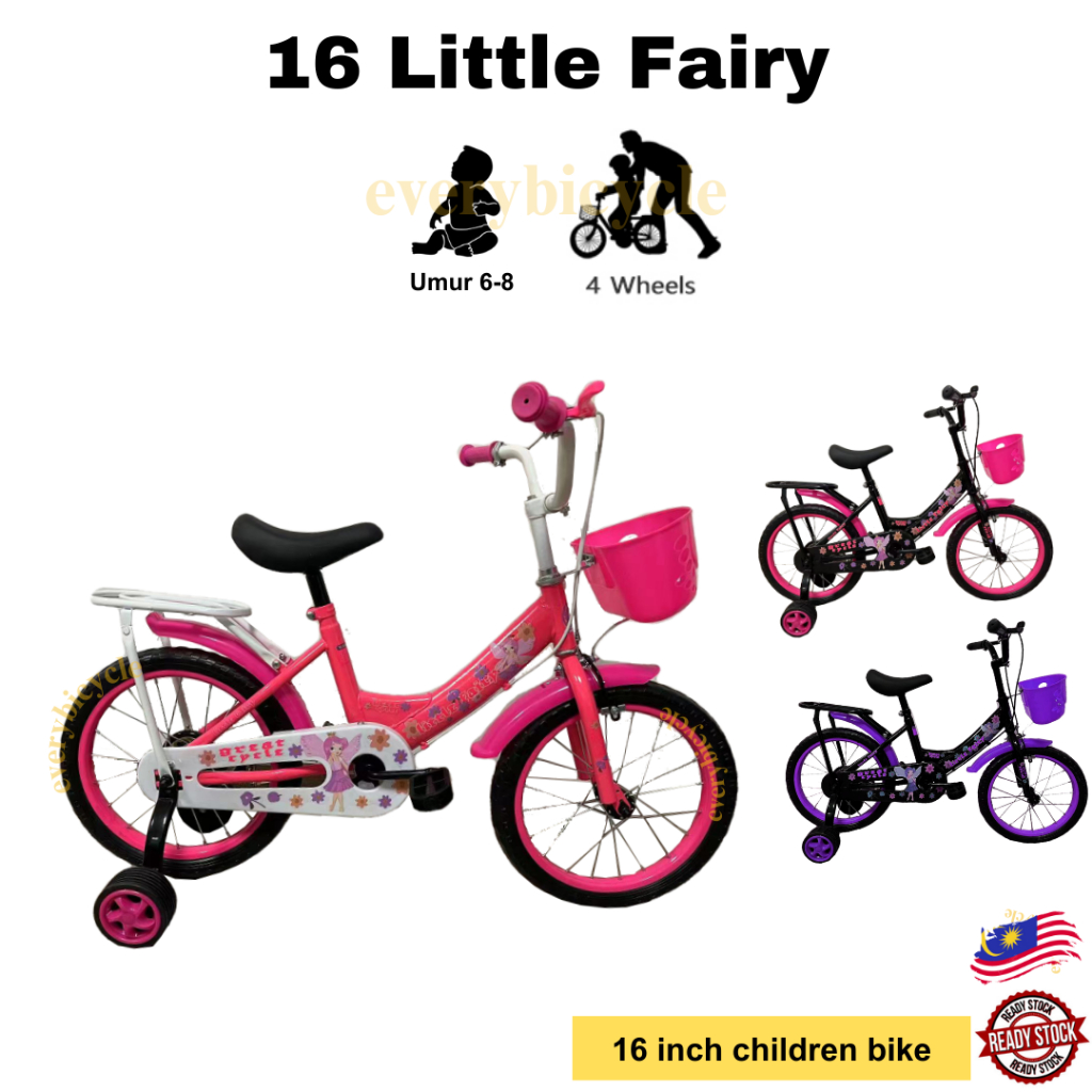 Basikal Budak 16 inch LITTLE FAIRY Siap Pasang Tayar Mati Sesuai untuk ...