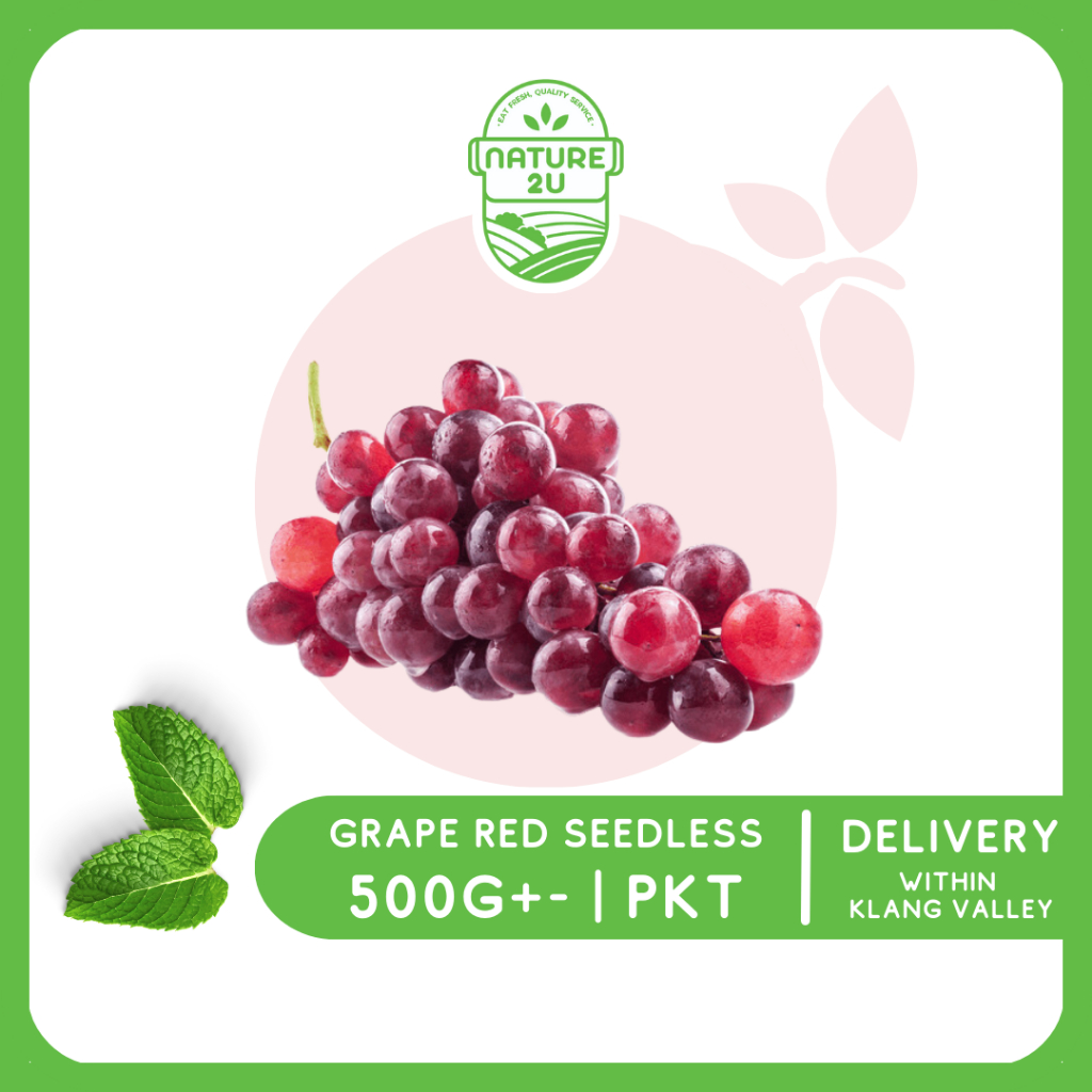 Nature2U Fresh Fruit - Red Seedless Grape / Anggur Merah / 无籽红葡萄 (500G ...