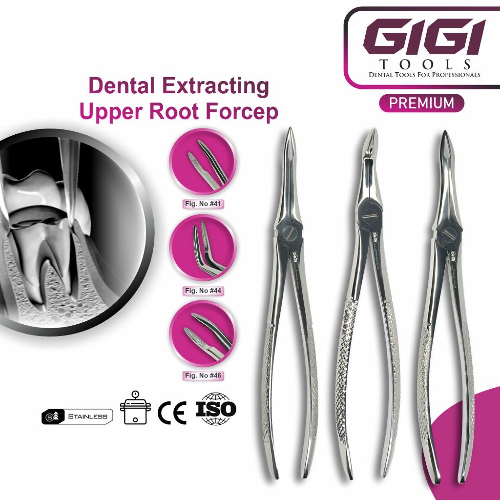 GIGI Tools Premium Tooth Extracting Forceps FIG 41, 44, 46 Upper Root ...