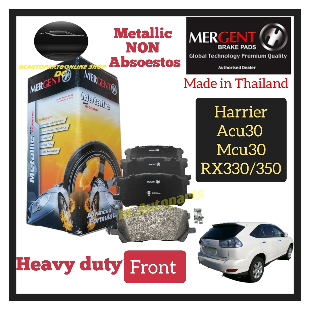 (MADE IN THAILAND) MERGENT FRONT DISC BRAKE PAD TOYOTA HARRIER ACU30 ...