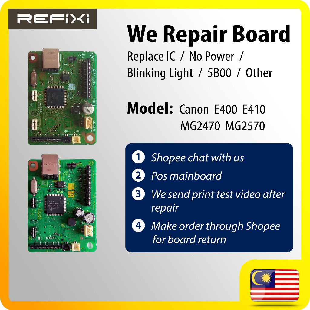Canon Board Repair E400 E410 MG2470 MG2570 Reset IC 5B00 Mainboard ...