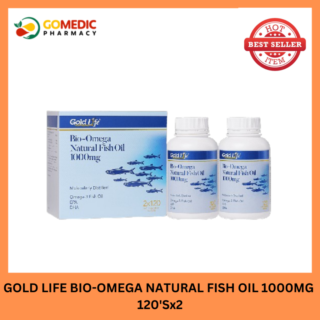 GOLD LIFE BIO-OMEGA NATURAL FISH OIL 1000MG 120'Sx2 // Omega untuk ...