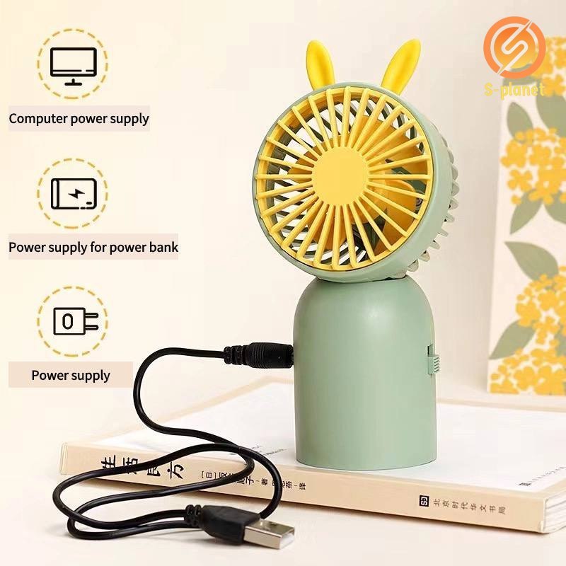 Rabbit Portable Hand Table Mini Clip Fan USB Charge Battery Desk ...