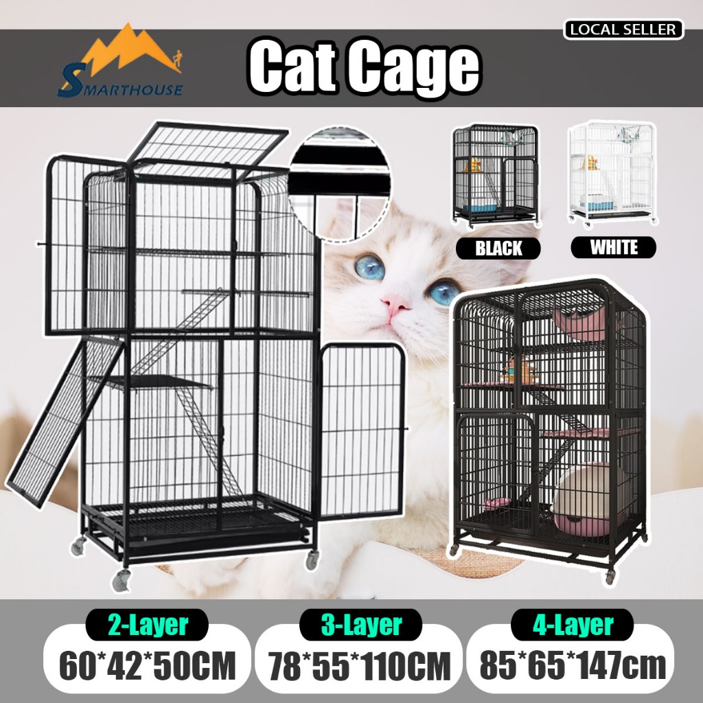 Cat Cage Large Sangkar Kucing Besar 2 3 Tingkat 4 Level Pets Cages Cat ...