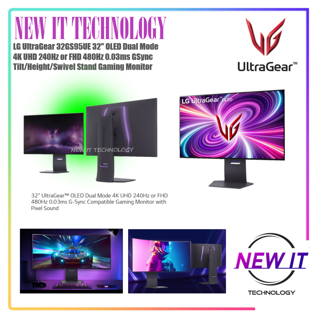LG UltraGear 32GS95UE 32" OLED Dual Mode 4K UHD 240Hz or FHD 480Hz 0 ...