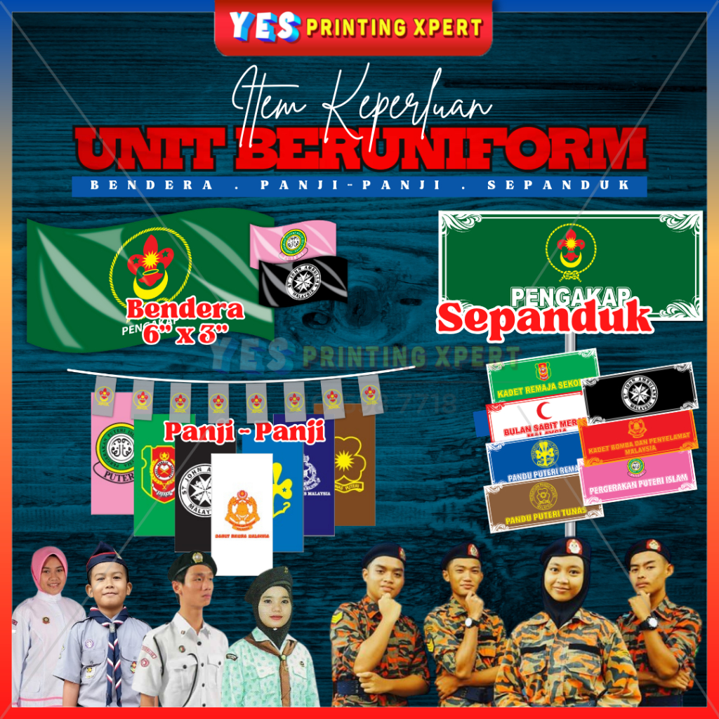 [READY STOCK] BENDERA Unit Beruniform // PANJI // SEPANDUK PAPAN ...