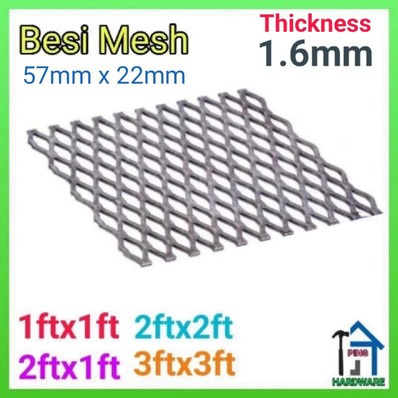 Expanded Metal Diamond Mesh 1.6mm(JARING BESI/BESI MESH) | Shopee Malaysia