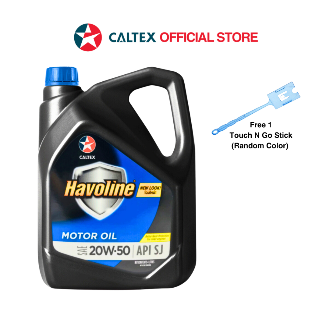 Caltex Havoline Motor Oil 20W50 API SJ (4 Liters) Petrol Car Engine Oil ...