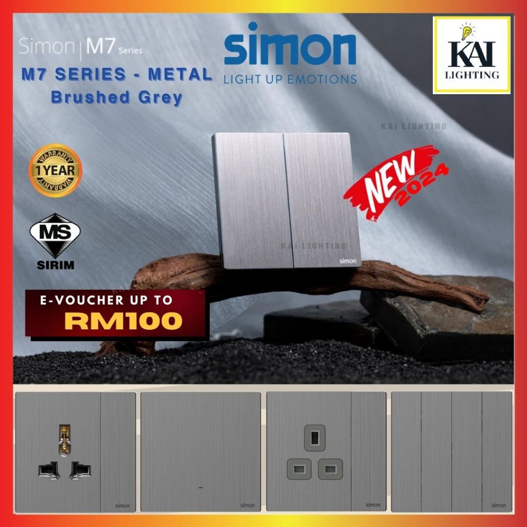 🔥 NEW 🔥SIMON [European Brand] M7 Series METAL White & Grey Switch ...