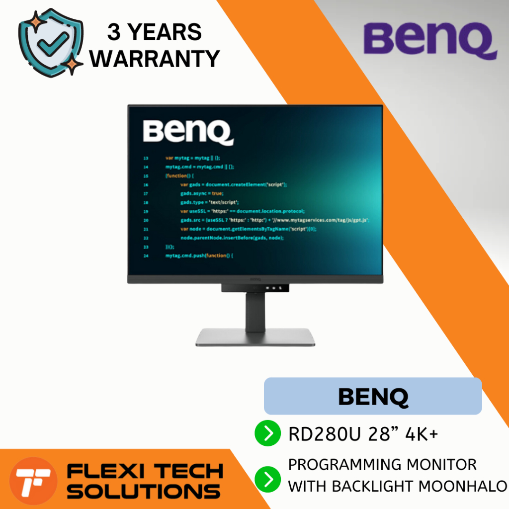 Flexi Tech BenQ RD280U 28” 4K+ Programming Monitor with Backlight MoonHalo | Shopee Malaysia