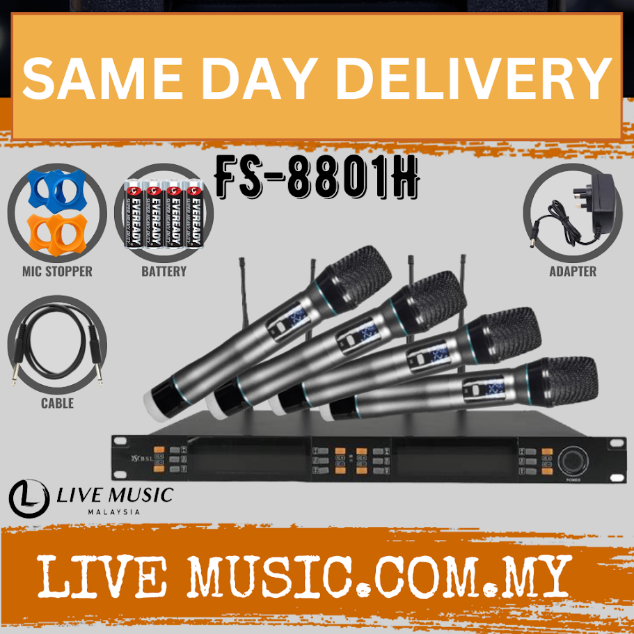 BSL FS-8801H 4 Channel Handheld Wireless Microphone Systems ( FS8801H ...