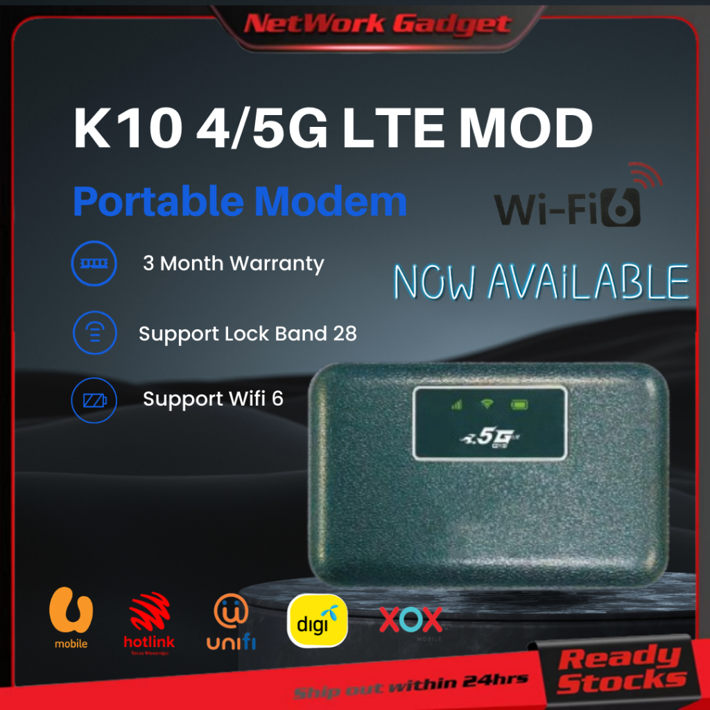 4G/5G LTE POCKET WiFi K10 Unlimited DATA & HOTSPOT WiFi Tethering ...