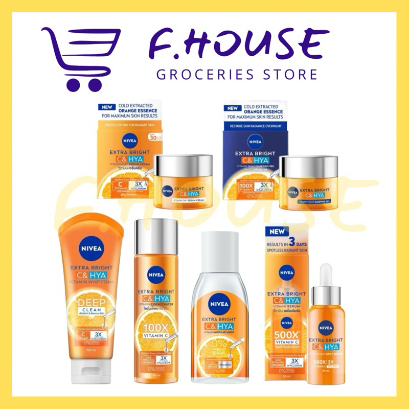 NIVEA Face Care Extra Bright C&HYA Full Regimen (30ml-125ml) | Shopee ...