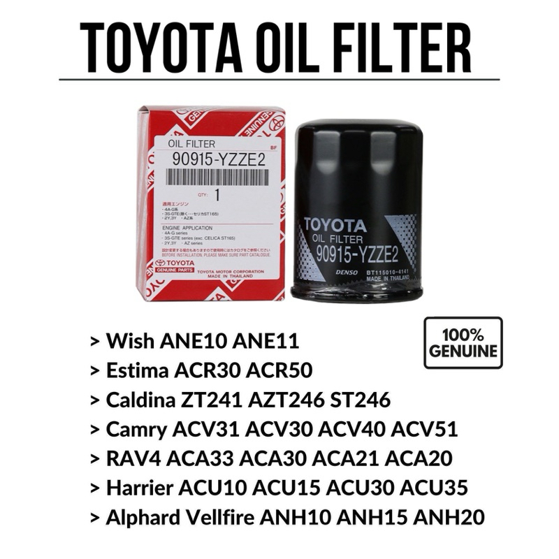 Toyota Oil Filter For Wish ANE10 ANE11,Estima ACR30 ACR50,Caldina ZT241 ...