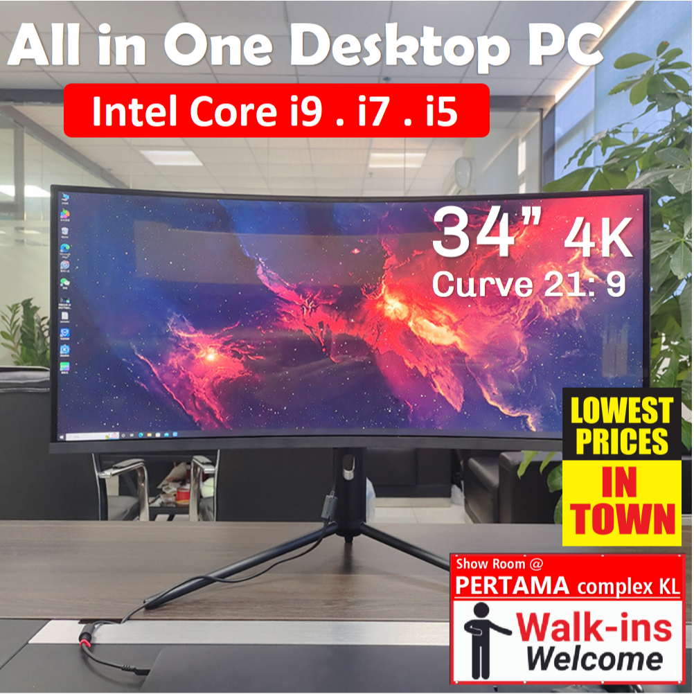 🌟NEW 34" 21:9 All in One Desktop PC🌟 Intel core i9/i7/i5 all in one pc ...