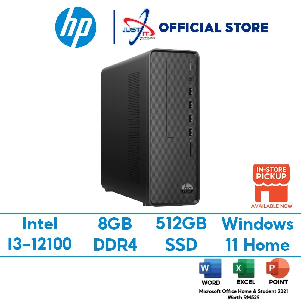 HP Slim Desktop PC (I3-12100/8GD4/512SSD) S01-PF2043D | Shopee Malaysia